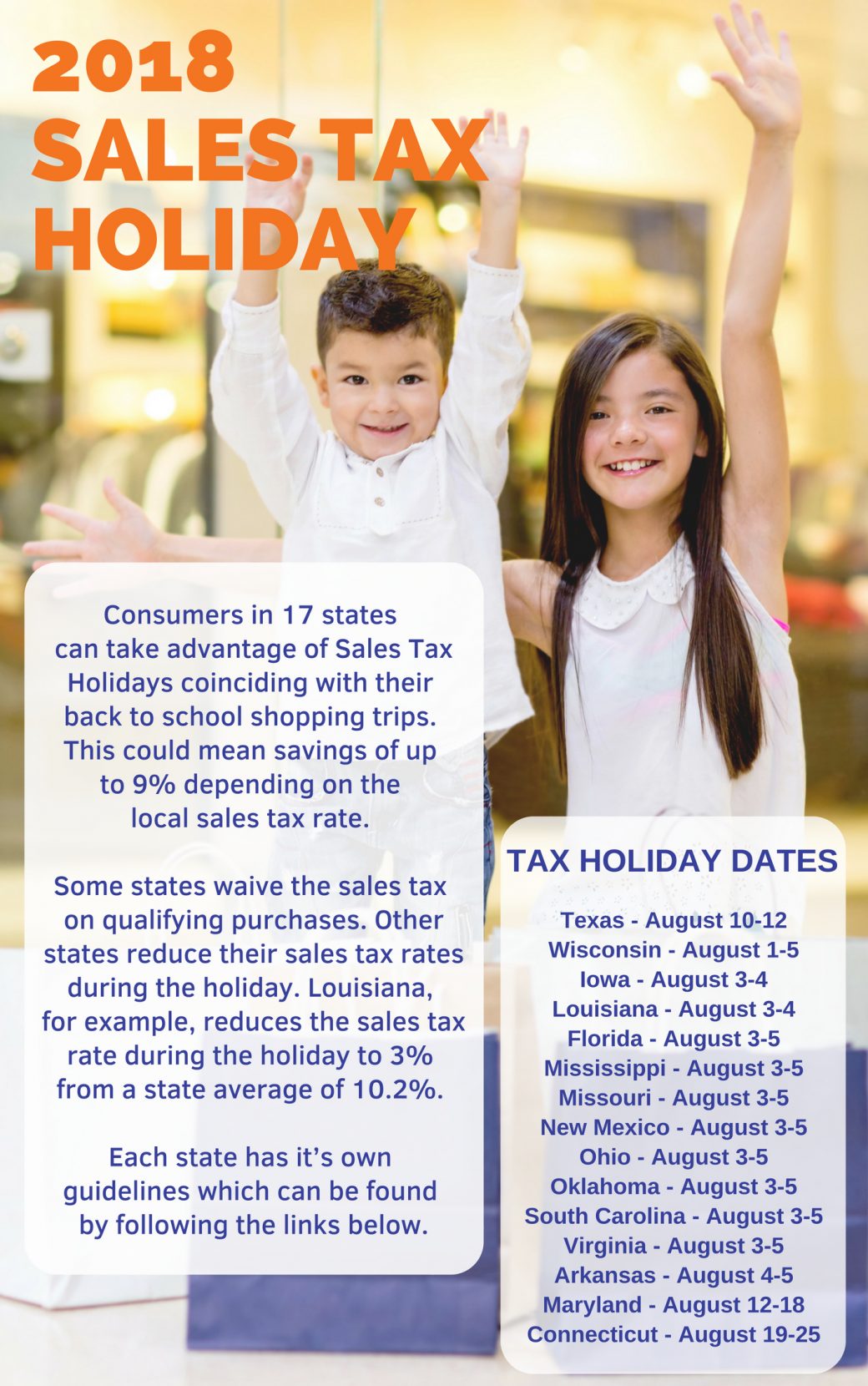 Tax Free Back to School Shopping Around the Corner! Annual Sales Tax ...